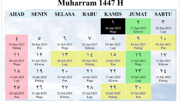 Link PDF Kalender 1447 Hijriyah Beserta Penjelasannya - Tribun-medan.com
