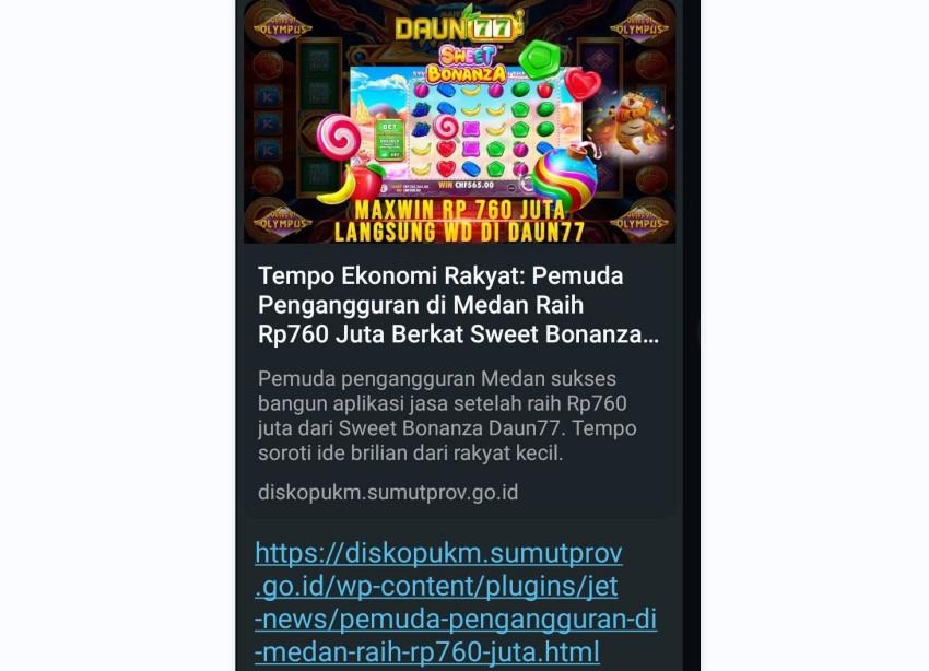 Laman Website Resmi DiskopUKM Sumut Diretas, Kadis: Sedang Didalami ...
