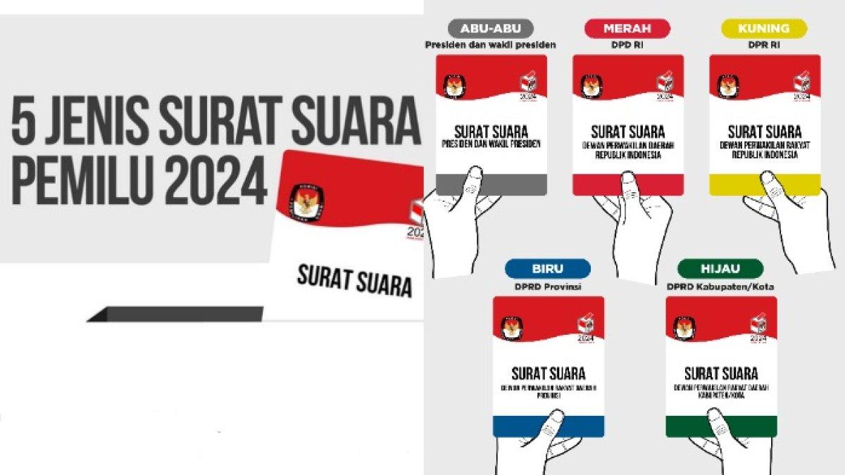 Inilah 5 Warna dan Jenis Surat Suara Pemilu 2024 yang Wajib Dipahami Sebelum Mencoblos di TPS ...