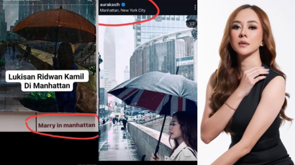 Lagi-lagi Mirip! Foto Aura Kasih di Manhattan dan Lukisan Ridwan Kamil ...