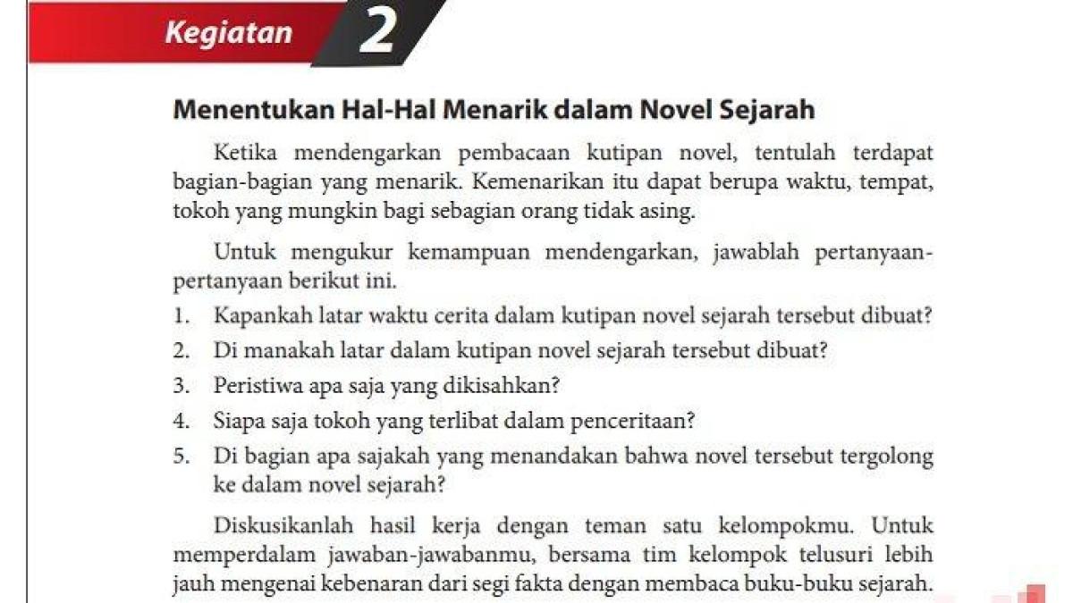 Jawaban Bahasa Indonesia Kelas 12 Halaman 39: Kapankah Latar Waktu Cerita Dalam Kutipan Novel ...