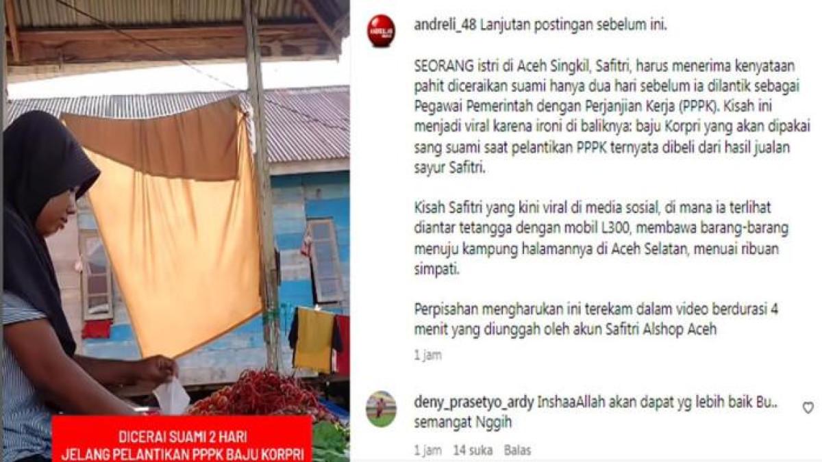 Perjuangan Fitri di Aceh Jualan Sayur Demi Belikan Baju Korpri Suami ...