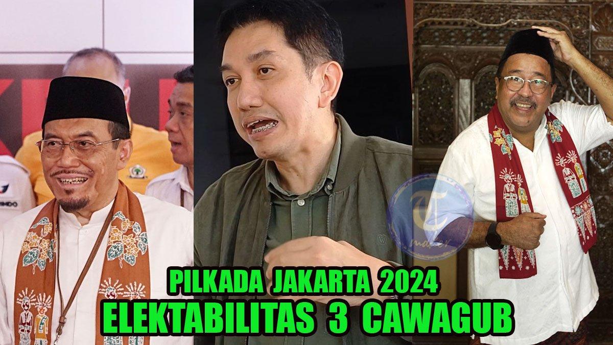 Adu Elektabilitas Calon Wakil Gubenur di Pilkada Jakarta 2024, Suswono vs Kun Wardana vs Rano ...