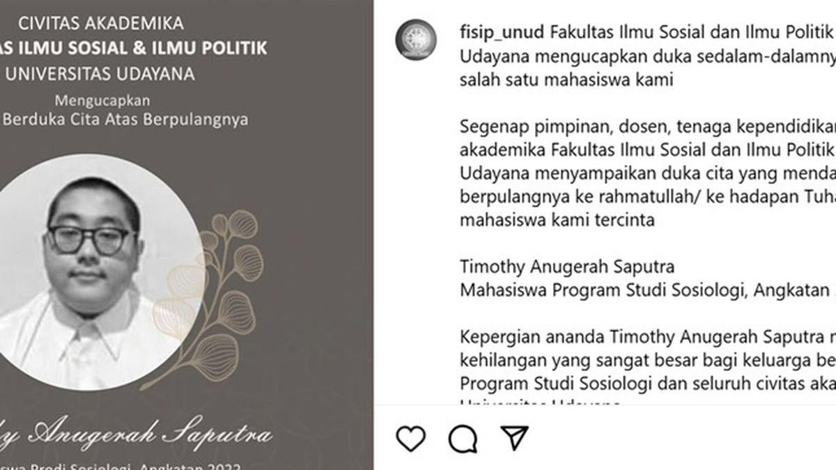 Profil Timothy Anugerah, Masih Dibully Meski Sudah Meninggal, Sejak ...