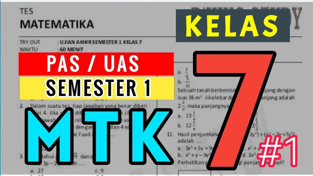 Soal & Kunci Jawaban Remedial PAS/UAS Matematika Kelas 7 SMP/MTs Semester 1, Kurikulum Merdeka ...