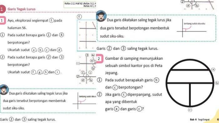 SOAL & KUNCI JAWABAN Pelajaran Matematika Kurikulum Merdeka Kelas 4, Hal 61 Vol 1, Garis Tegak ...