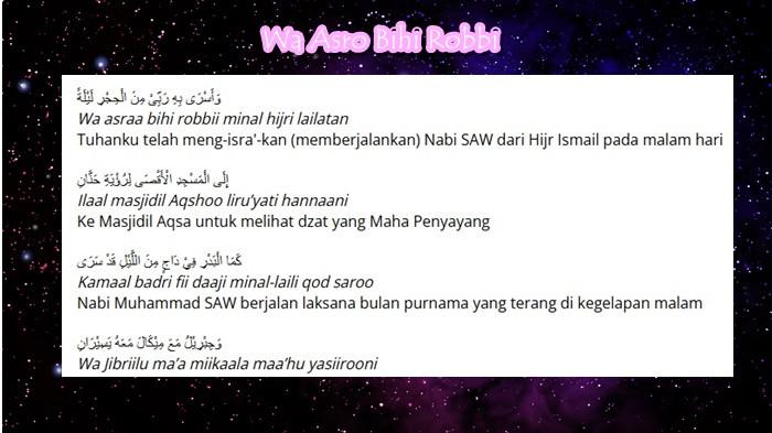 Lirik Sholawat Wa Asro Bihi Robbi, Perjalanan Isra Miraj Nabi Muhammad ...