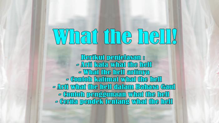 Arti Kata What The Hell atau Artinya dan Contoh Kalimat serta Arti What ...
