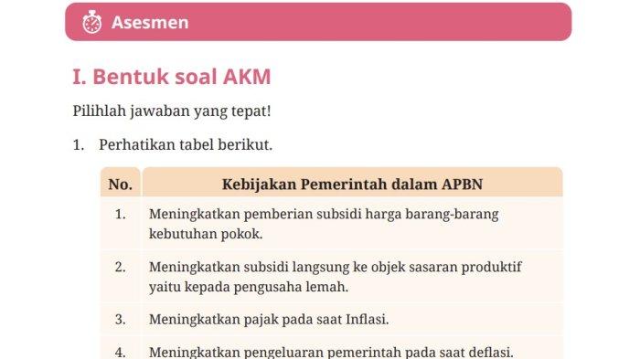 Kunci Jawaban Ekonomi Kelas 12 Halaman 125 Asesmen Bab 3 APBN DAN APBD Kurikulum Merdeka ...