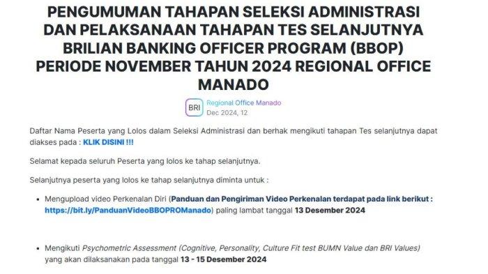 Contoh Soal Tes Psikometri Tembus Tes Masuk BRI - Tribunpekanbaru.com