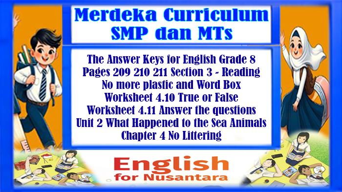 Answer Key for English Grade 8 Pages 209 210 211 Section 3 - Reading ...