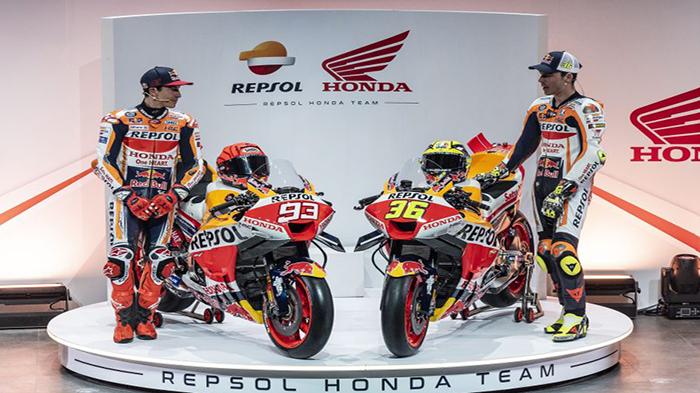 Tampilan Livery MotoGP Motor RC213V Repsol Honda 2023 yang Dipakai Marc ...