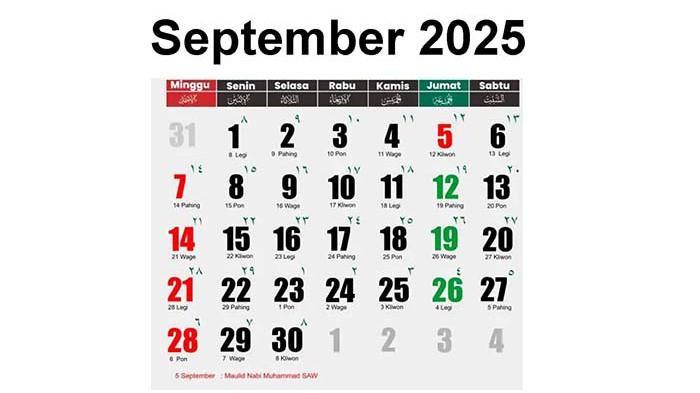 1 September 2025 Peringatan Hari Apa? Cek di Sini, Lengkap Kalender ...