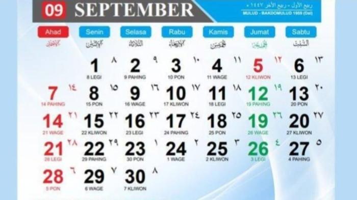 Kalender September 2025, Lengkap Info Tanggal Merah, Libur Nasional ...
