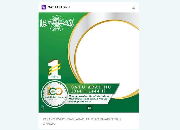 10 Link Download Twibbon Satu Abad NU, Cocok untuk Memeriahkan 100 ...