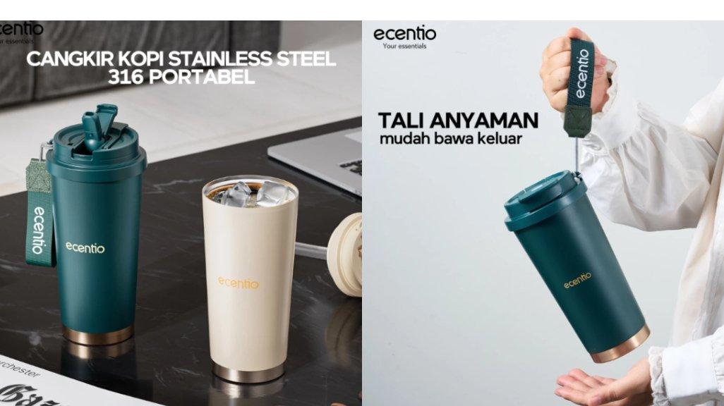 5 Rekomendasi Tumbler Lucu dan Estetik Ecentio, Harga Spesial Harbolnas ...