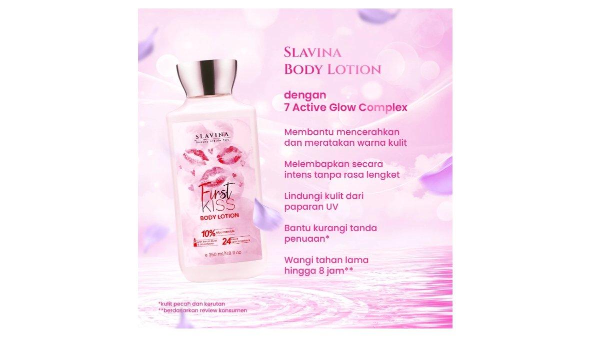 Review Lengkap First Kiss Slavina Body Lotion: Pelembap Harian dengan ...