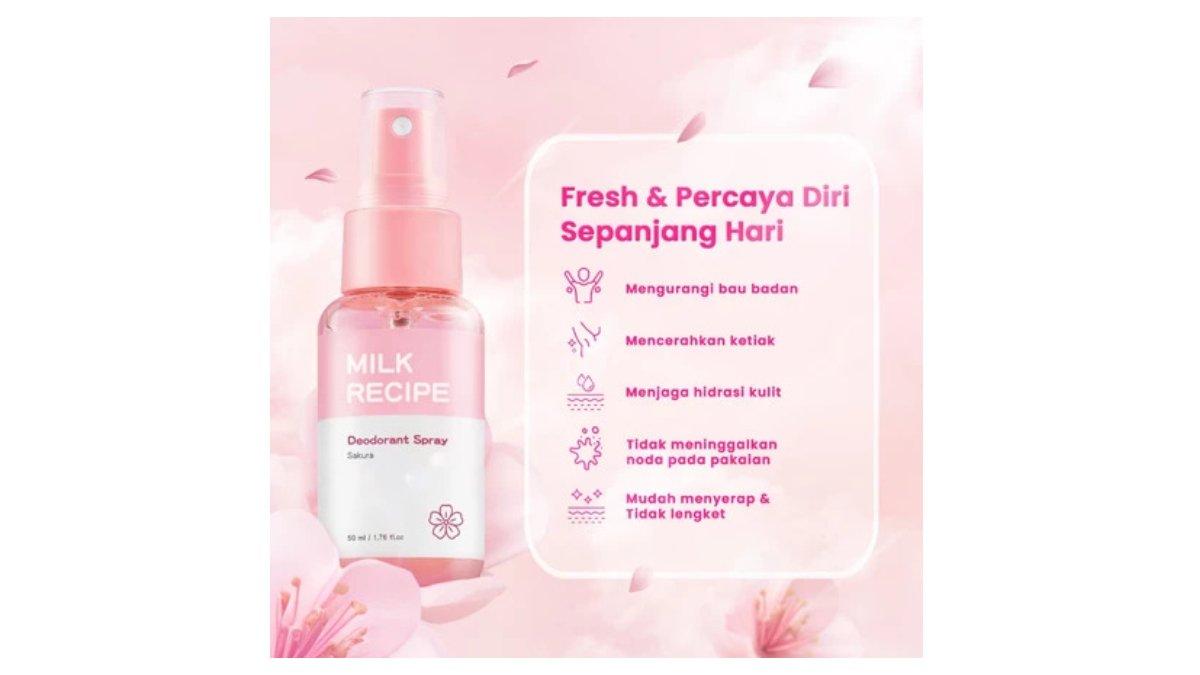 Review Milk Recipe Deodorant Spray Sakura: 3in1 untuk Ketiak, Badan dan ...