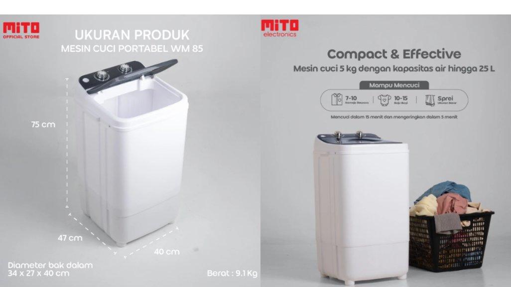 Review Lengkap Mesin Cuci MiTO WM85 yang Harganya di Bawah 1 Juta ...