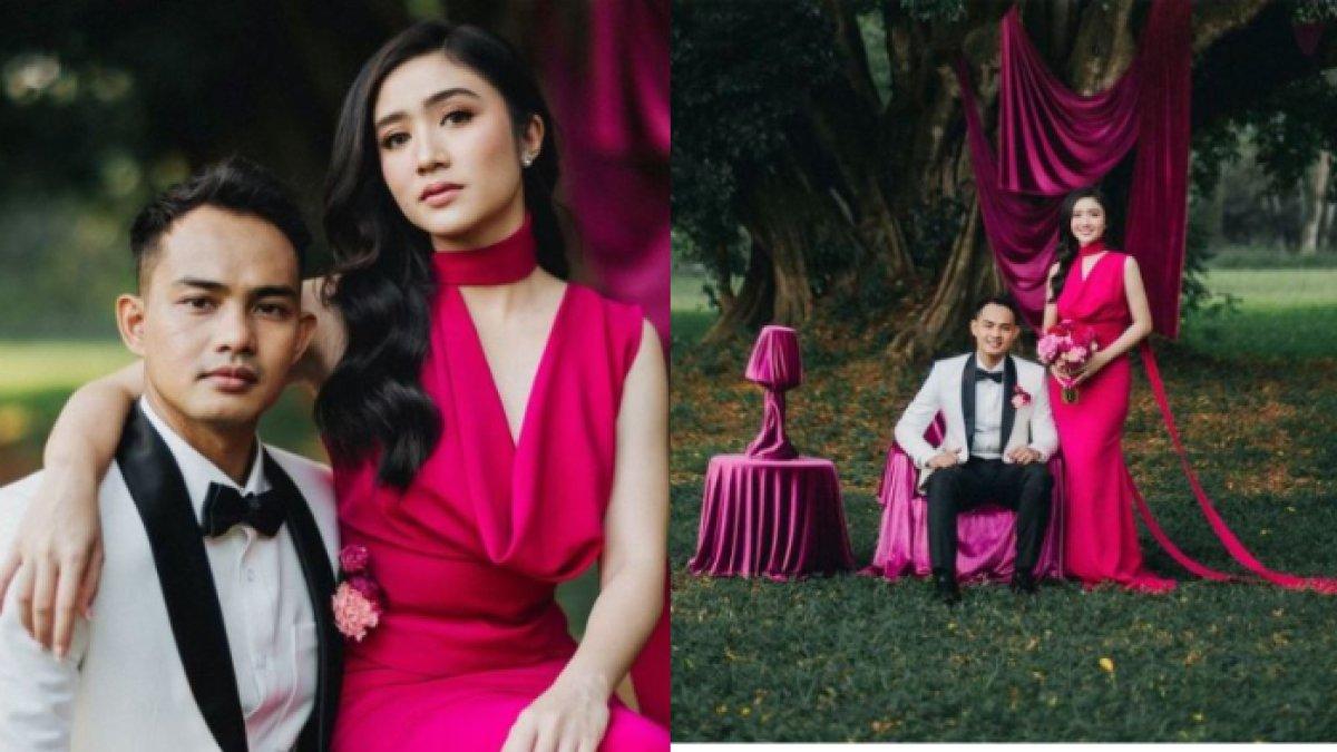 5 Potret Foto Prewed Febby Rastanty dan Drajad Djumantara Berpose di Hutan, Pakai Gaun Warna ...