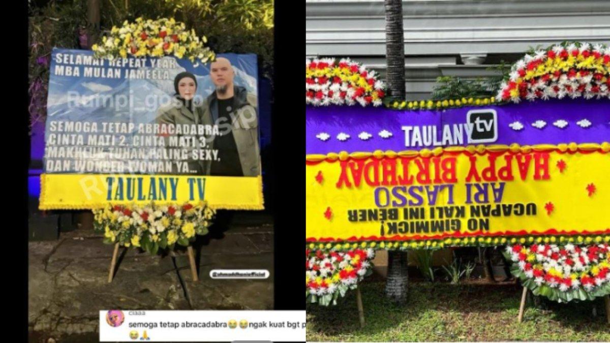 5 Potret Karangan Bunga Kocak Andre Taulany Selamati Artis Ultah, Ari ...