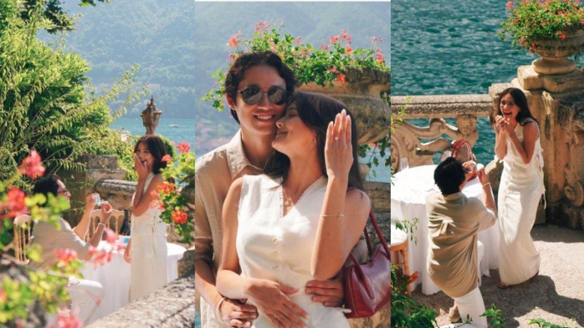 Potret Romantis Amanda Rawles Dilamar Kekasih di Tepi Danau Italia Usai 7 Tahun Pacaran, Penuh ...