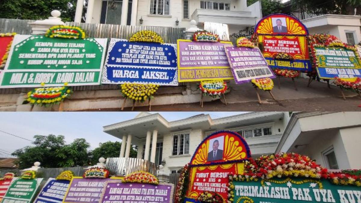 Viral Rumah Uya Kuya Dibanjiri Karangan Bunga Usai Dijarah, Berisi ...