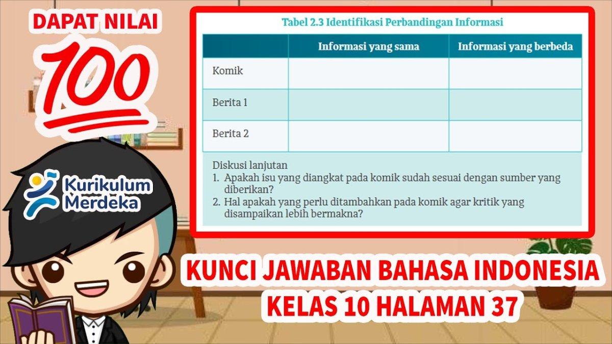 Soal Bahasa Indonesia Kelas 10 SMA, Kunci Jawaban Halaman 37 Identifikasi Perbandingan Informasi ...