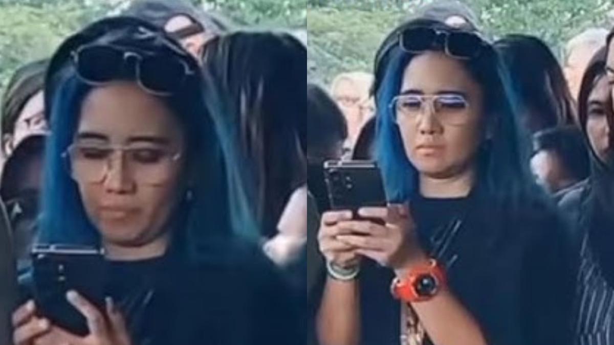 Terjawab! Sosok Wanita Rambut Biru Muncul Live di Pemakaman Gary Iskak ...