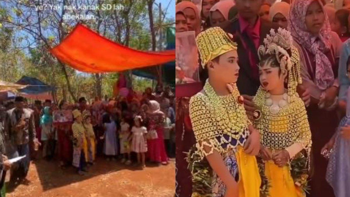 Potret Pernikahan Heboh di Madura, Dua Bocah SD jadi Pengantin, Digelar Meriah: Perjodohan Bocil ...