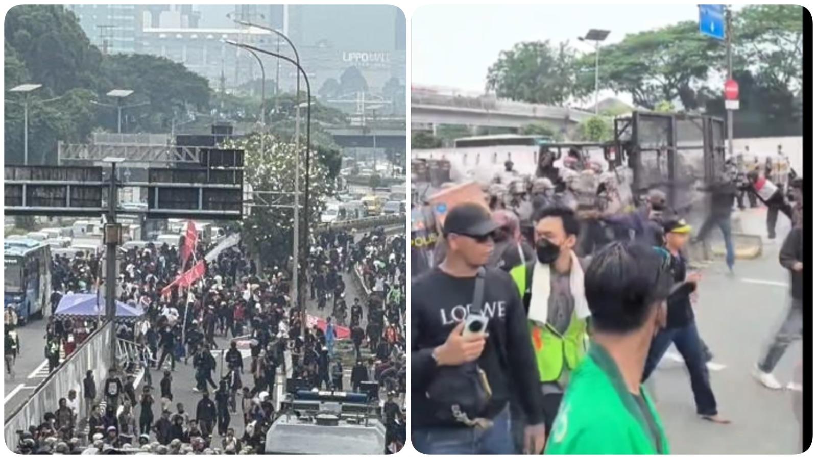 Demo di Depan DPR RI Ricuh, Massa Dipukul Mundur Polisi hingga Masuk Jalan Tol Cawang-Grogol ...