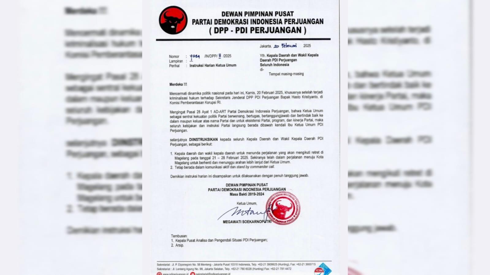 Megawati Instruksikan Kepala Daerah Kader PDIP Tunda Ikut Retret di Magelang, Sulawesi Tenggara ...