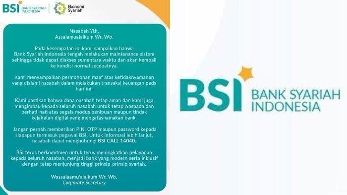 Nasib Dana Nasabah BSI Akibat Aplikasi Gangguan, Manajemen Bank Pastikan Aman - Tribunsumsel.com