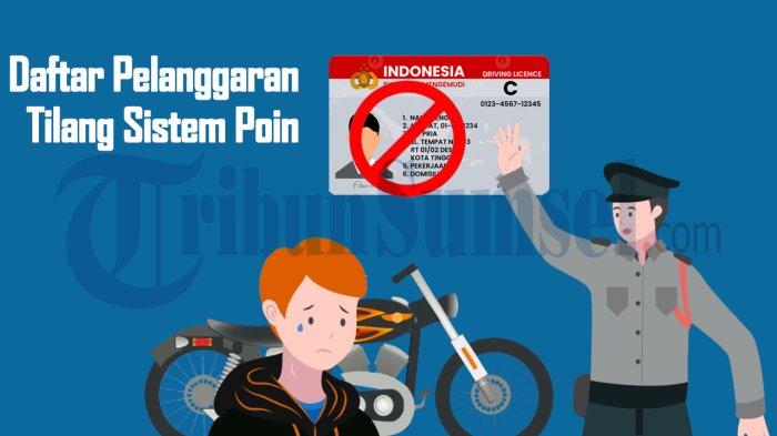 Daftar Pelanggaran dalam Tilang Sistem Poin Beserta Jumlah Pengurangan Angkanya - Tribunsumsel.com