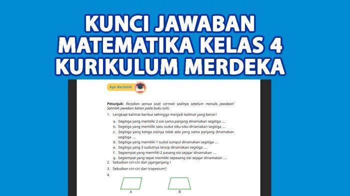 Kunci Jawaban Soal Matematika Kelas 4 Halaman 165 166 Kurikulum Merdeka, Bab 5 Bangun Datar ...