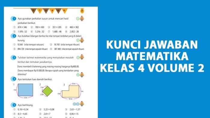 Kunci Jawaban Matematika Kelas 4 Vol 2 Halaman 72 73 Kurikulum Merdeka, Ulasan 2 - Tribunsumsel.com