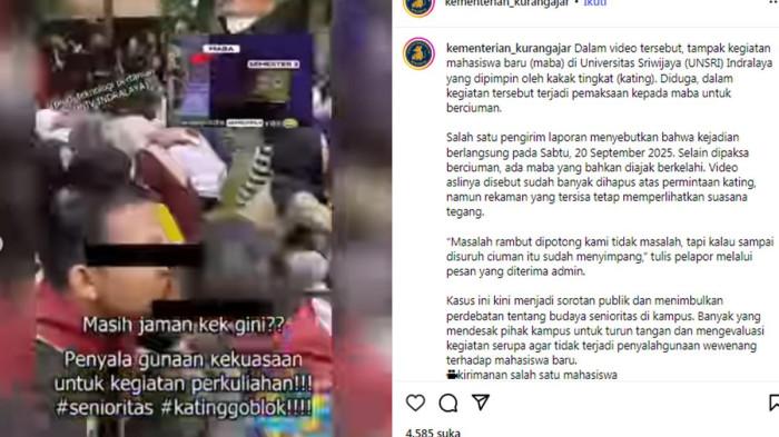 Heboh Diduga Mahasiswa Baru Unsri Disuruh Cium Teman Saat Kegiatan Kampus, Video Viral di ...