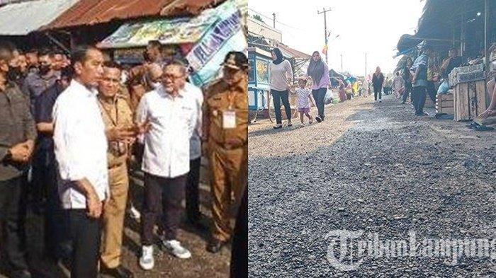 Fakta Presiden Jokowi ke Lampung, Kunjungi Pasar Natar yang Jalannya ...