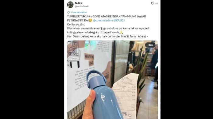 Sosok yang Pertama Kali Temukan Cooler Bag Berisi Tumbler Milik Anita Penumpang KRL, Bukan Argi ...
