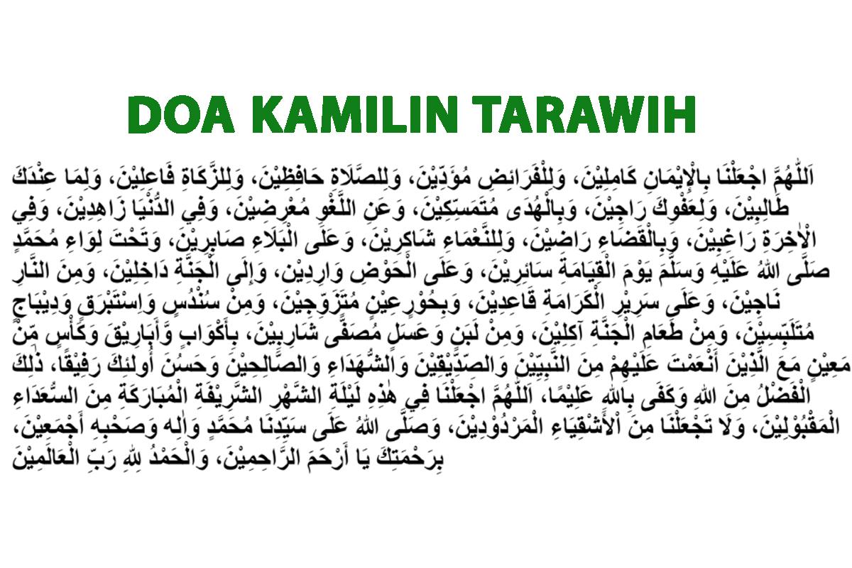 Bacaan Doa Kamilin Tarawih Lengkap Tulisan Arab, Latin dan Terjemahan ...