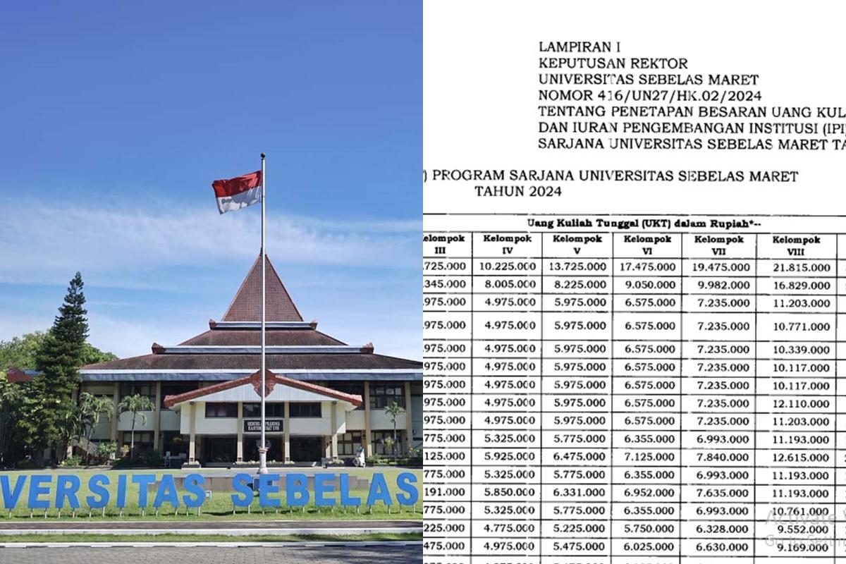 Besaran UKT Program Sarjana Universitas Sebelas Maret UNS Tahun 2024 Jalur SNBT, SNBP dan ...