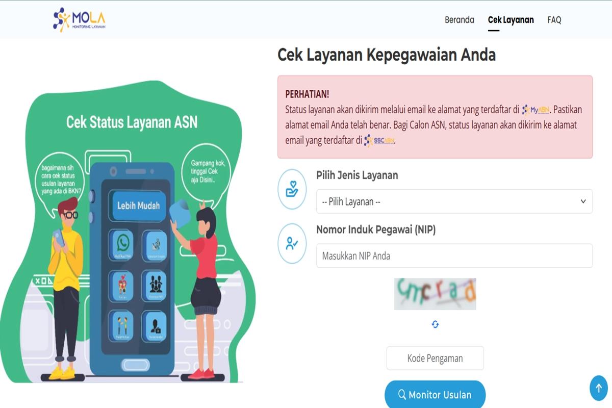 Cara Cek Status Usul Penetapan NI PPPK Paruh Waktu 2025 di MOLA BKN ...