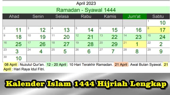 Link Download Kalender Islam 1444 Hijriah, Syawal Bulan Baik Menikah ...