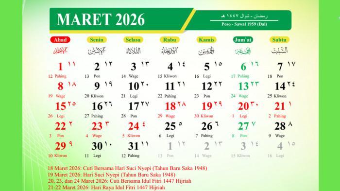 Jadwal Libur Lebaran Idul Fitri 2026: Daftar Tanggal Merah Hari Libur ...