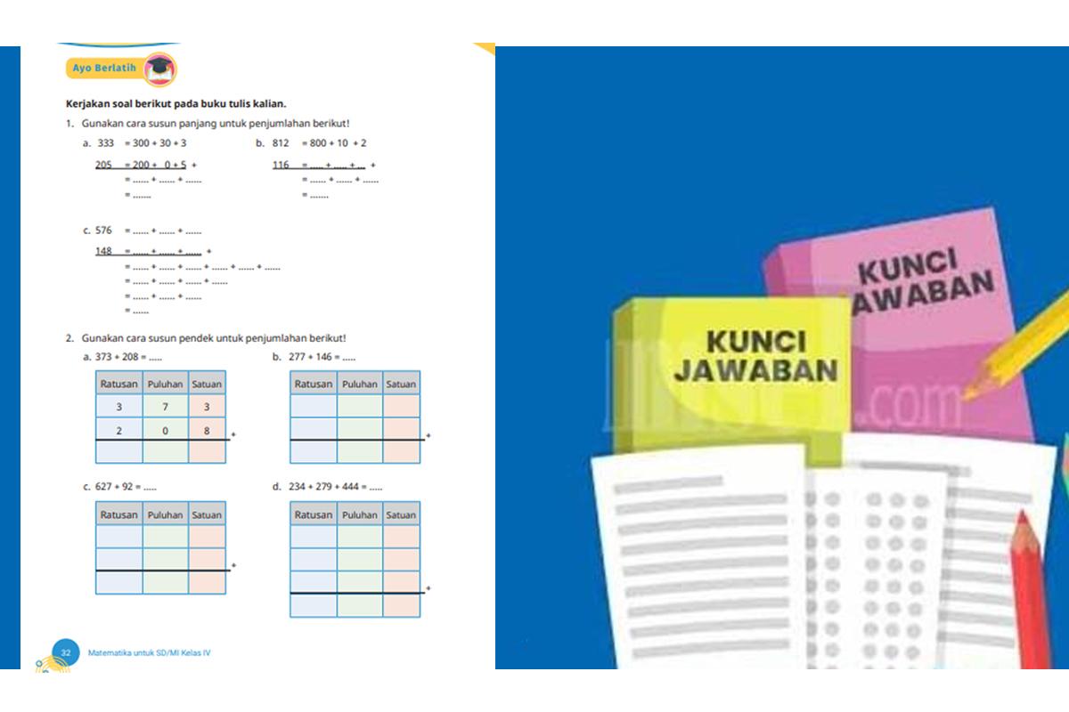 Kunci Jawaban Matematika Kelas 4 SD Halaman 32 33 34 Kurikulum Merdeka, Ayo Berlatih ...