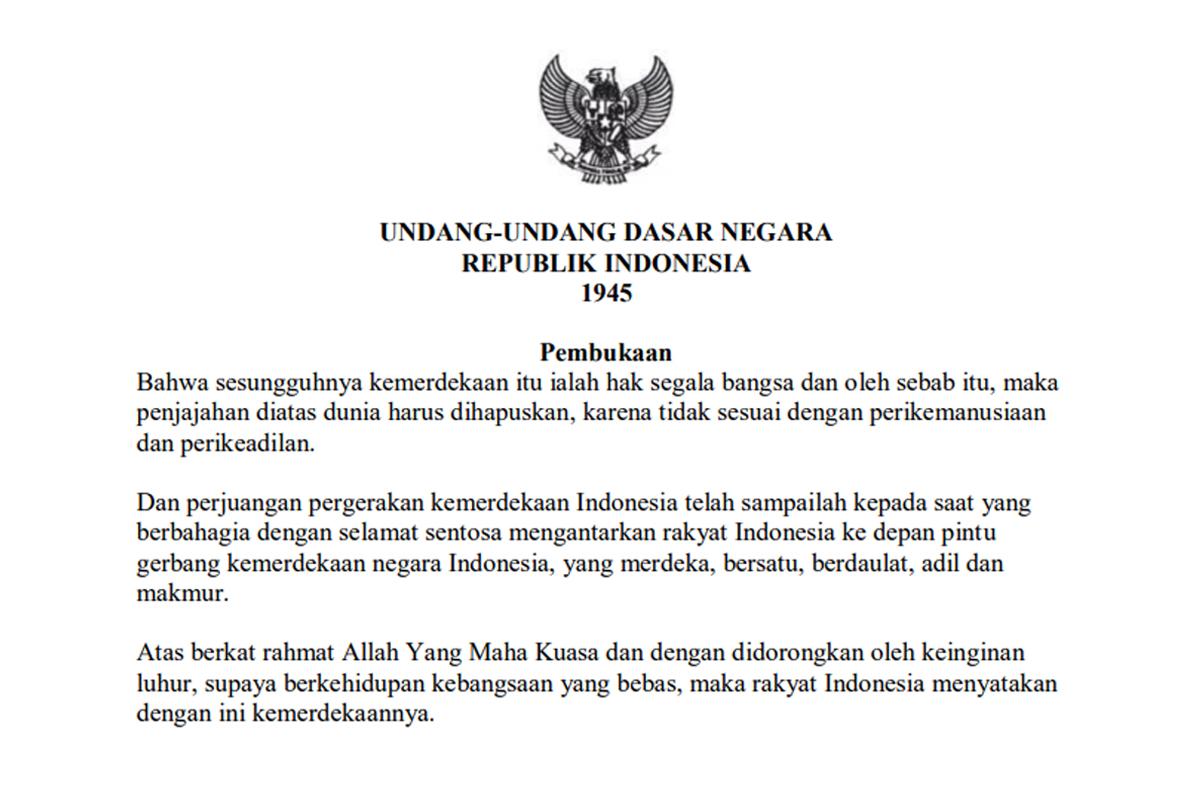 PDF Teks UUD 1945 untuk Upacara Bendera HUT Ke -80 Kemerdekaan RI 2025 ...