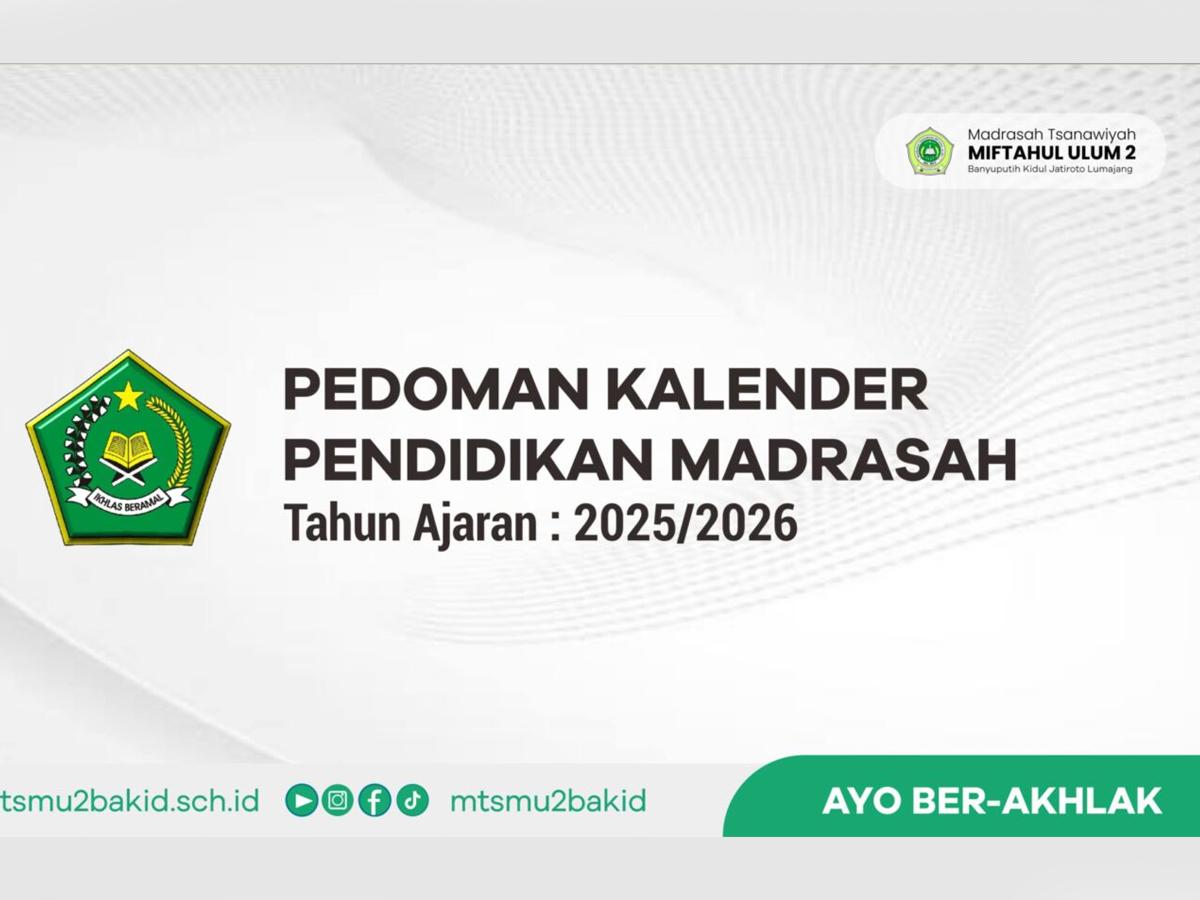 Link PDF Kalender Pendidikan Kemenag 2025 - 2026 Sekolah Madrasah RA, MI, MTs, MA, dan MAK ...