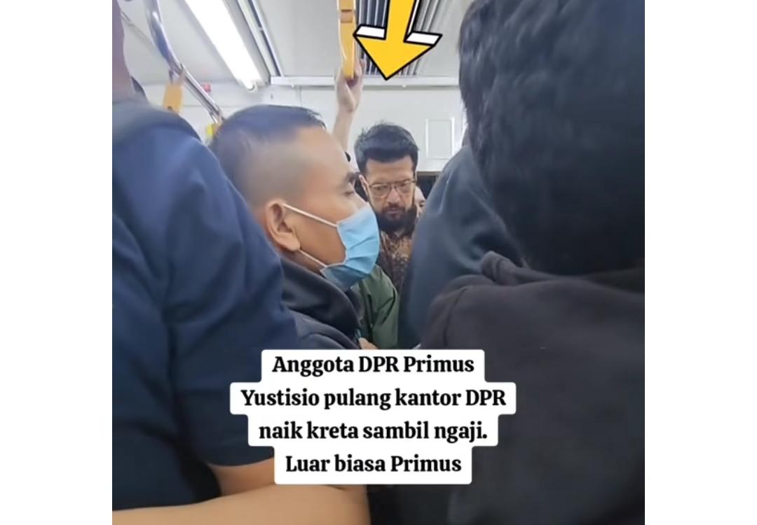 Viral Momen Primus Yustisio Anggota DPR Naik LRT Pulang Kantor diduga Sambil Mengaji, Tuai ...