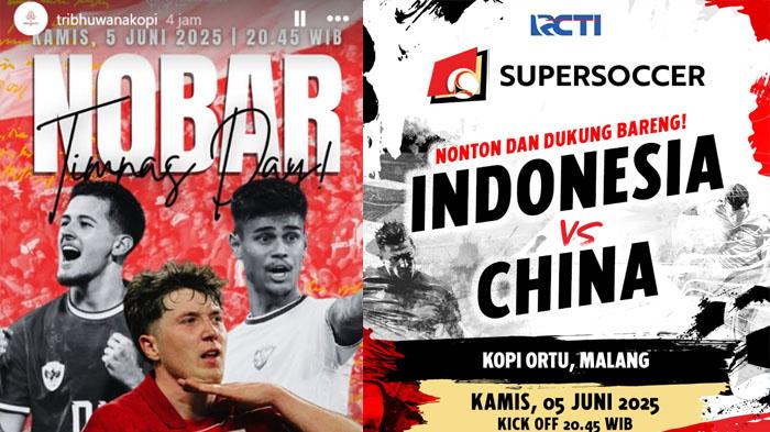 14 Lokasi Nobar Timnas Indonesia Vs China di Malang Surabaya Sidoarjo Malam Ini, Kick Off 20.45 ...