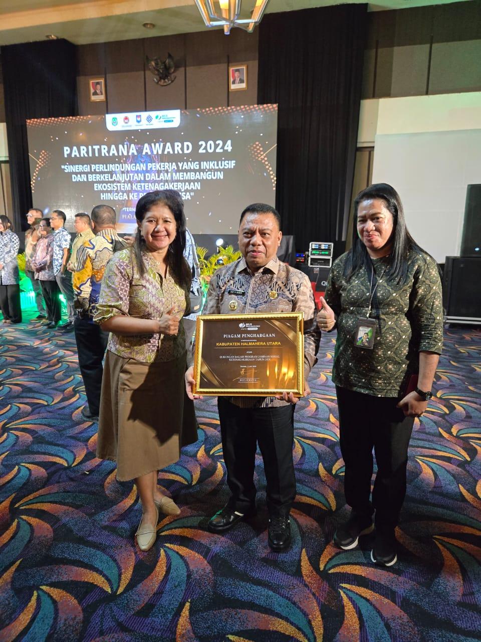 Pemkab Halmahera Utara Raih Penghargaan Paritrana Award 2024 - Tribunternate.com